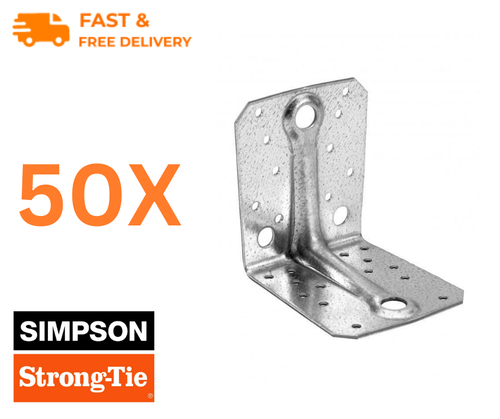 50X SIMPSON STRONG TIE HEAVY DUTY REINFORCED GALVANISED ANGLE BRACKETS ...