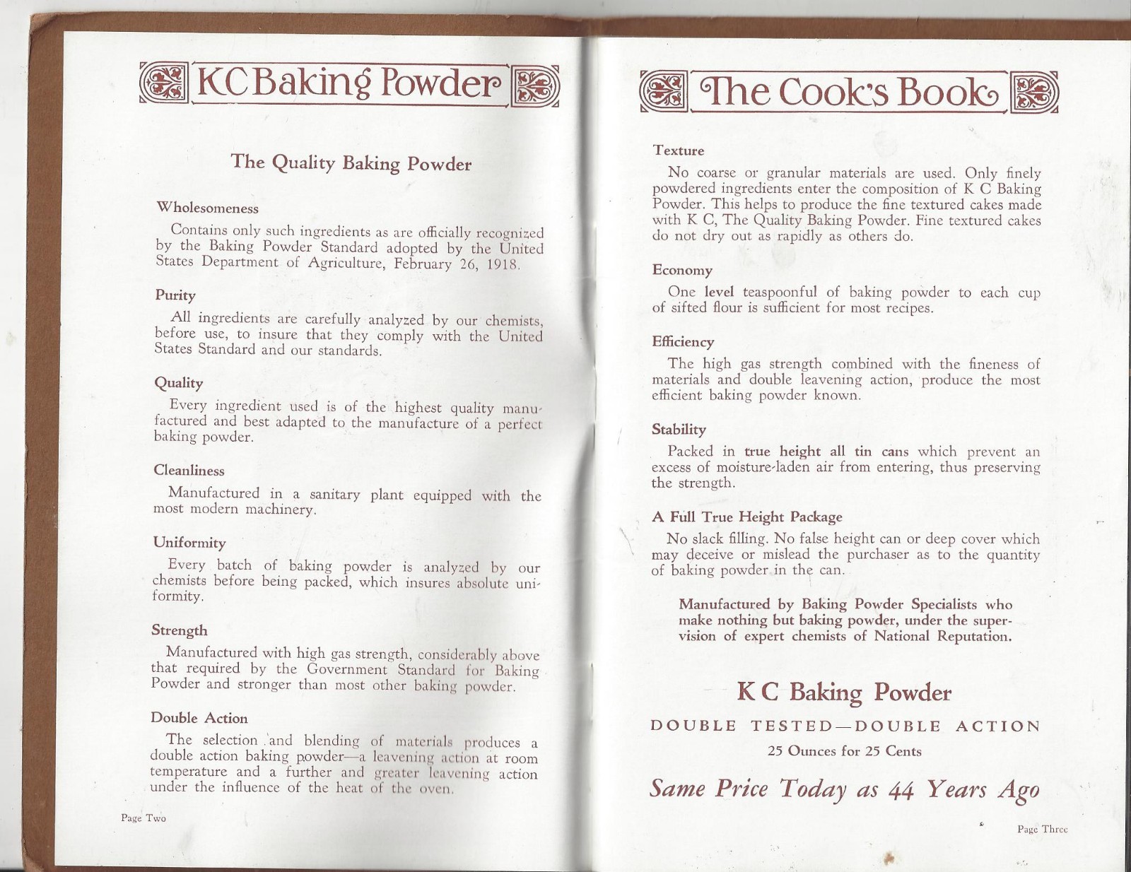 The Cook's Book KC Baking Powder 1935 Jaques manufacturing co softcover ...