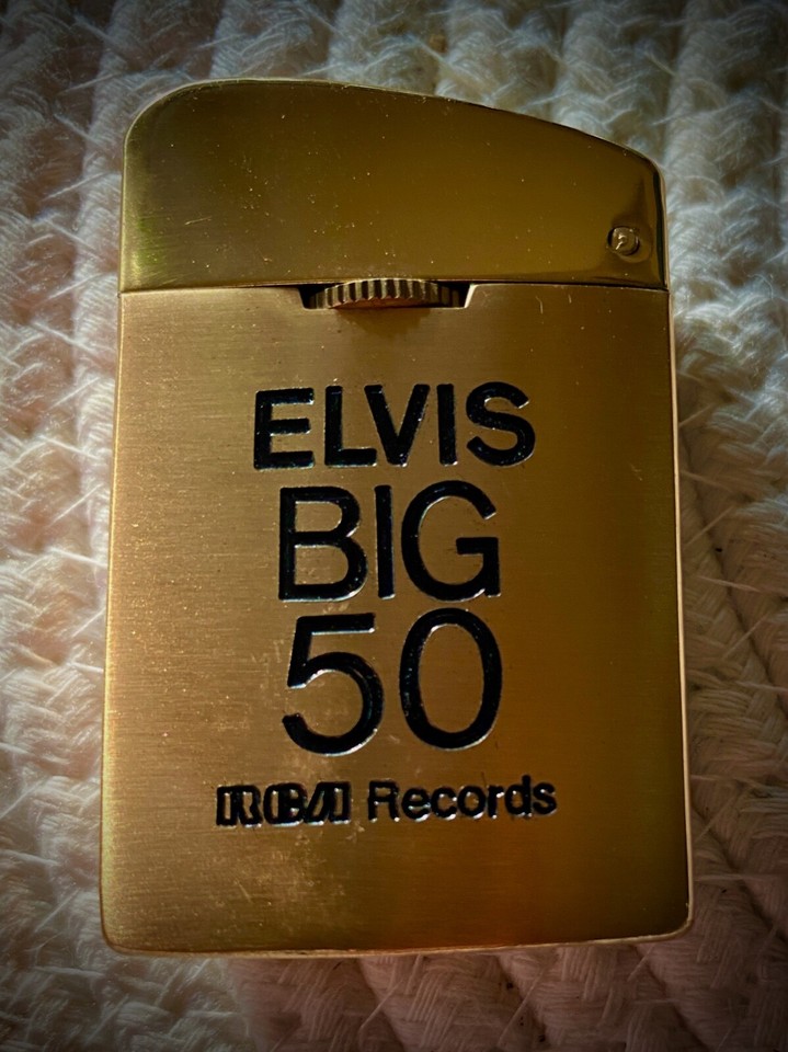 Elvis Presley BIG 50 Gold PROMOTIONAL Lighter LTD © 1970 RCA ELVIS ...