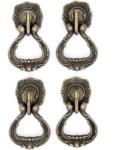 LXZ 4 PCs Vintage Antique Brass Pendant Ring Pulls Medium, Bronze ...