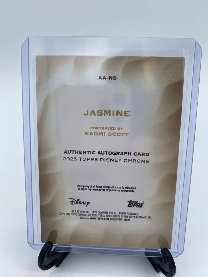 2025 Topps Disney Chrome Jasmine Naomi Scott Actress Auto 18/28 Mickey ...