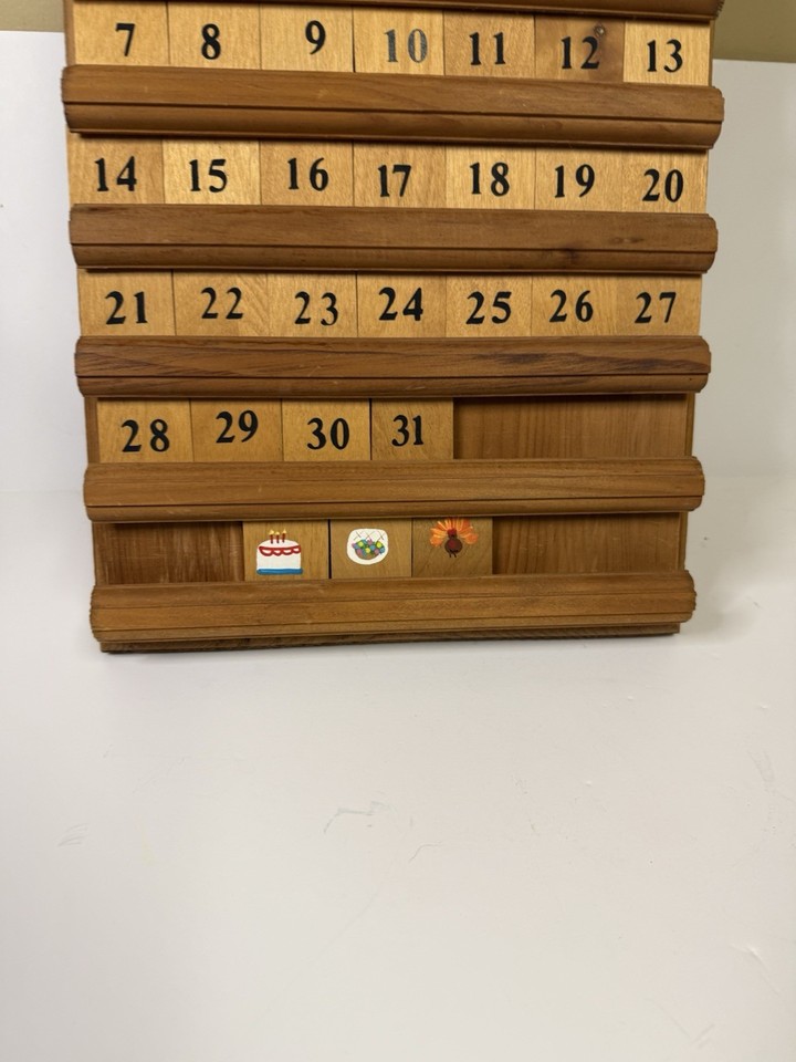 Wooden Perpetual Calendar Month/Day/Date Blocks— Covered Bridge | eBay