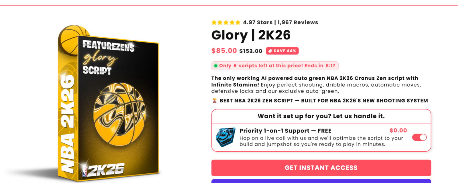 GLORY V6 Best 2K26 AUTO GREEN ZEN SCRIPT 🔥 RELEASED 2/8/25 ⭐️🏀READ ...