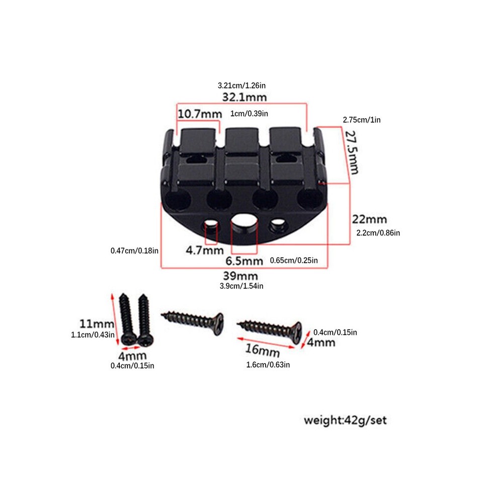 Zinc alloy 4-string Headless Electric Guitar String Locking Nut Set W ...