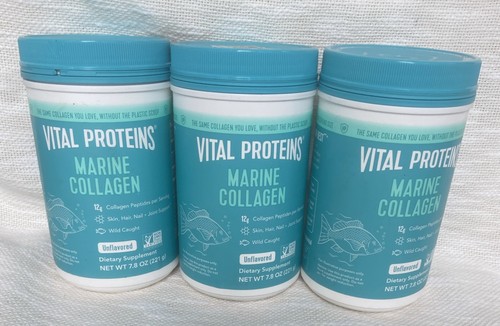 3x Vital Proteins MARINE Collagen Peptides 7.8oz Each Unflavored EXCELLENT 7/25 | eBay