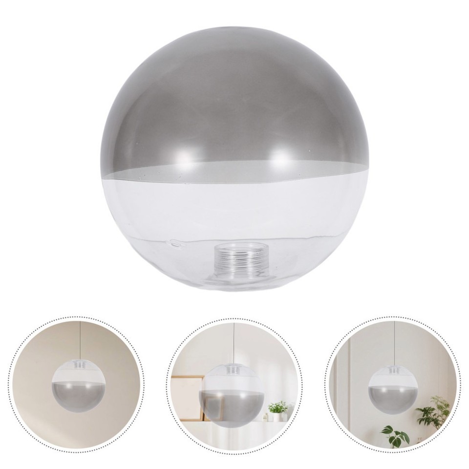 Round Glass Globe Lampshade - 5” Replacement Light Cover for Base ...