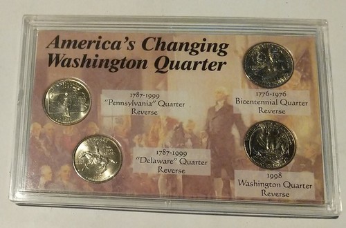 America's Changing Washington Quarter Display 4x Bicentennial 1976 ...