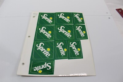 1989 Sheet Advertising Labels Stickers Sprite 10 Decals P#14569 Vintage ...