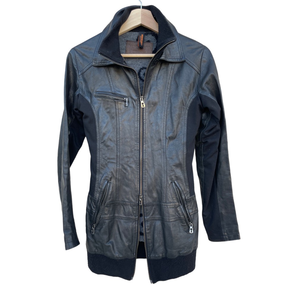 BENHEART Leather Jacket, Leather Blazer, Long Black Blazer, Size S | eBay