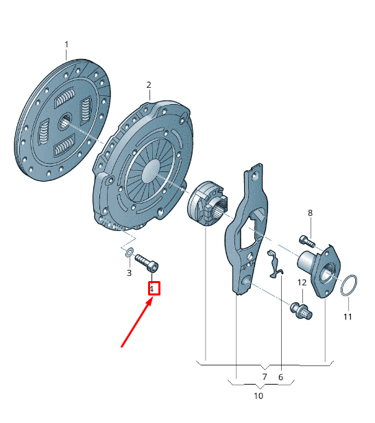 GENUINE AUDI VW CLUTCH PRESSURE PLATE BOLT SET (SET OF 6) N 90320701 ...