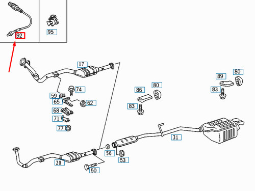 NEW MERCEDES-BENZ SLK R170 LAMBDA PROBE OXYGEN SENSOR RHD A0015405017 ...
