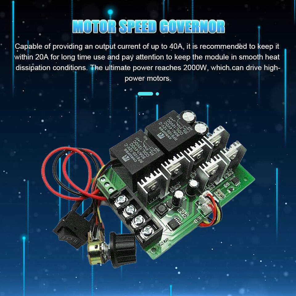 DC10-50V Motor Speed Controller 2000W 40A Voltage Regulators Forward ...