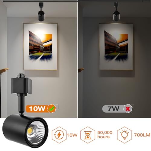 10W Stepless Dimmable Track Lighting Heads, Stepless Adjustable 2700 ...
