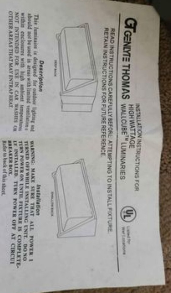 NEW Genlyte Thomas Commercial Outdoor Wallcube Luminaries Metal Halide ...