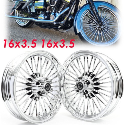 16" Fat Spoke Wheels 16x3.5 Rims Set for Harley Softail Heritage Fatboy ...
