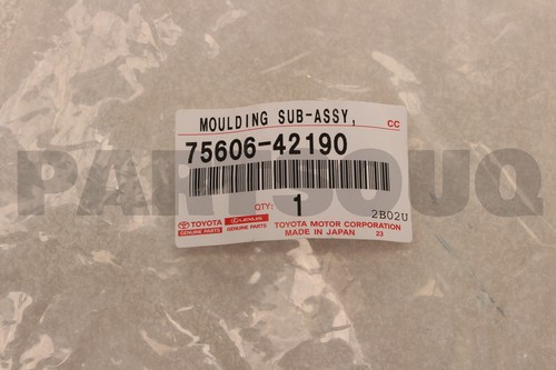 7560642190 Genuine Toyota MOULDING, QUARTER, OUTSIDE CENTER LH 75606 ...