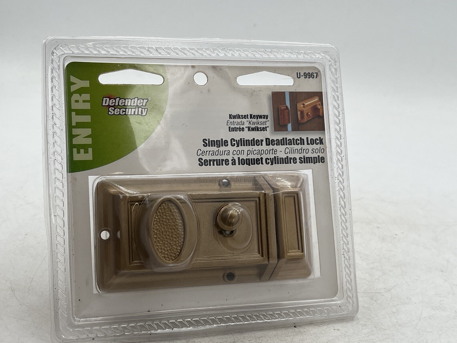 Defender Security KWIKSET KEYWAY SINGLE CYL. DEADLATCH LOCK U 9967 ...