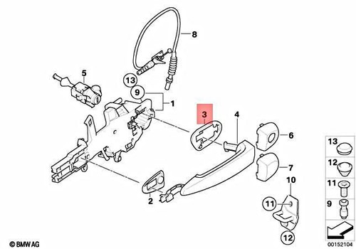 Genuine BMW Hybrid M3 X1 X3 X4 M X5 X6 M2 Base Lock Cylinder Right ...