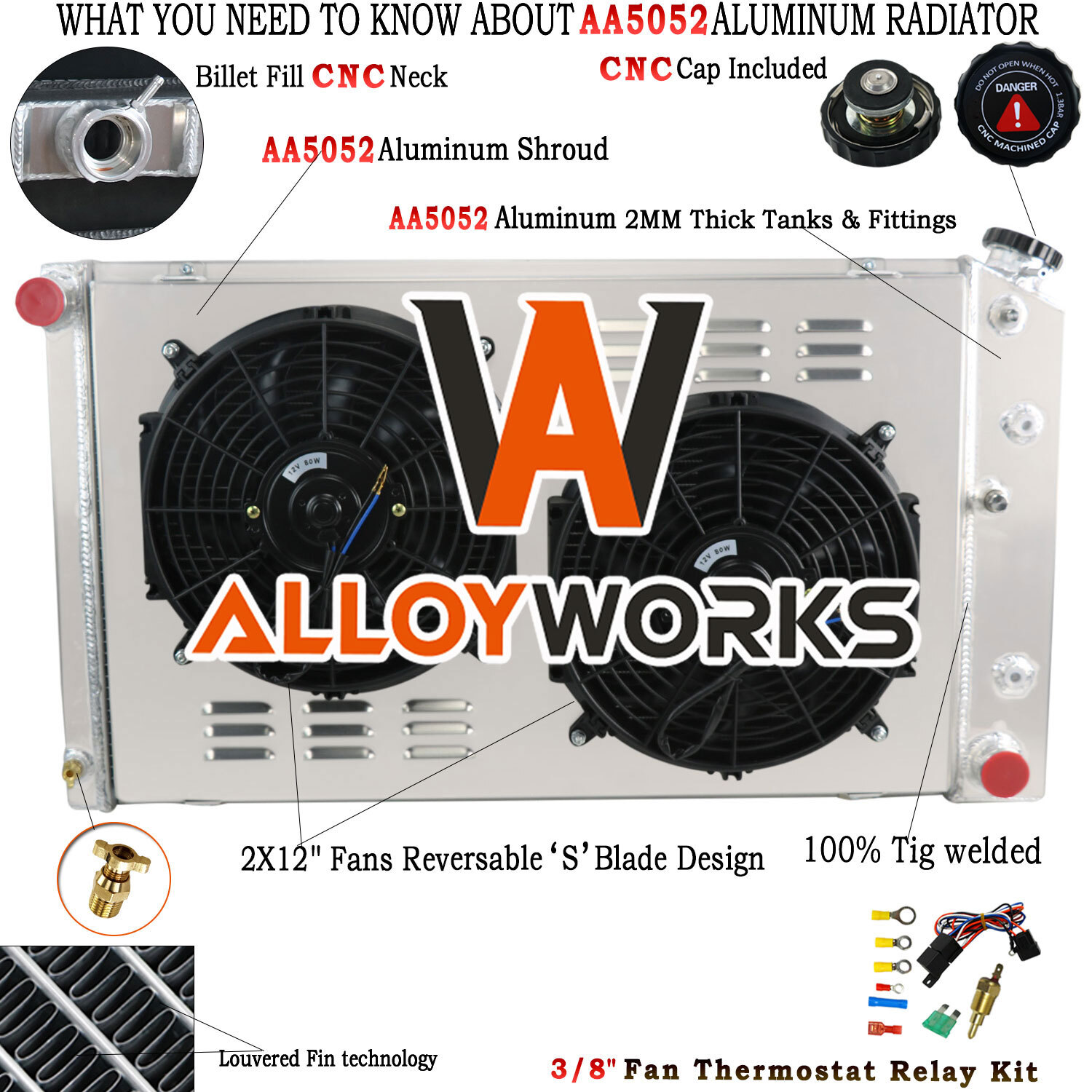 4Row Radiator+Shroud Fan For 1973-86 Chevy C10 C20 K10 K20 El Camino ...