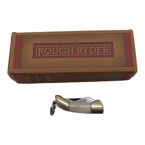 Rough Rider Miniature Folder White Bone Handle Stainless Folding Clip ...