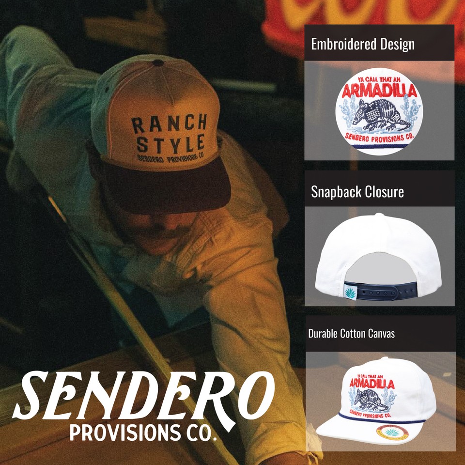 Sendero Provisions Co. Armadilla Adjustable Snapback Rope Hat (White ...