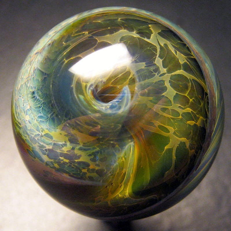Boomwire Glass Marble 1.25" handmade contemporary art lampwork decor ...
