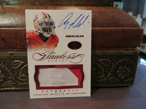 Panini Flawless Ruby On Card Autograph Jersey 49er's Anquan Boldin 01/ ...