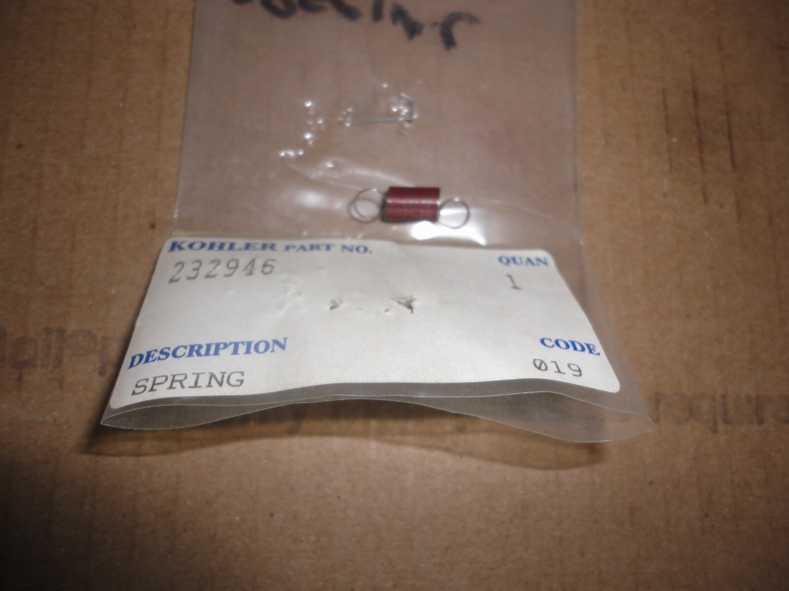 ONE NEW Kohler 232946 Spring 232946S K91 Genuine OEM NOS | eBay