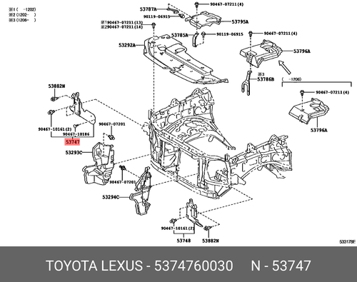 Genuine OE Plate Air Sealed 5374760030 for Toyota 53747-60030 | eBay.de