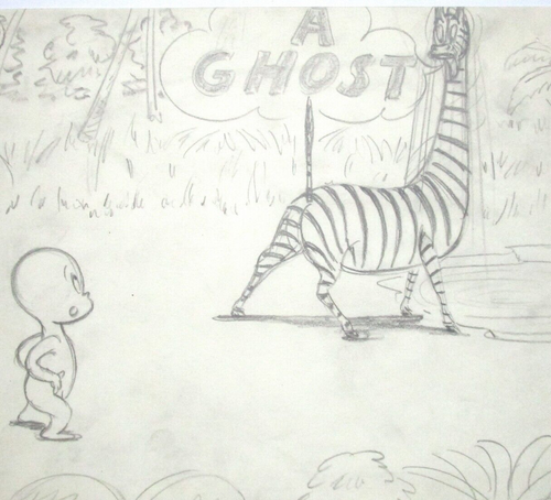 CASPER THE GHOST 1957 ZEBRA AFRICA ORIGINAL PRODUCTION cel DRAWING ...