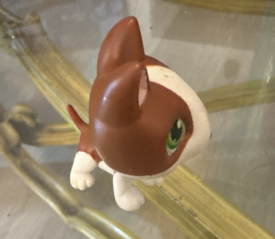 LITTLEST PET SHOP LPS #154 Green Eyes Brown Bull Terrier | eBay