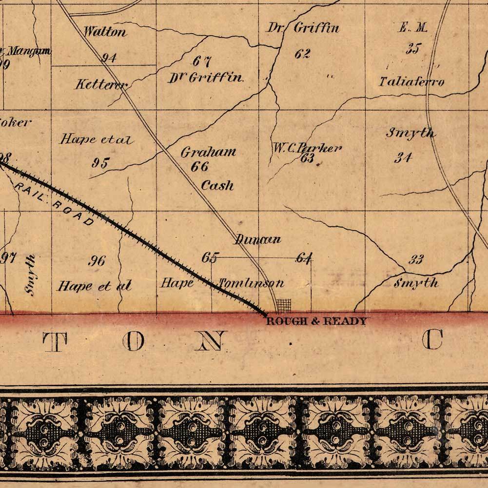 Fulton County GEORGIA Vintage ATLANTA Cadastral Landowners MAP circa ...