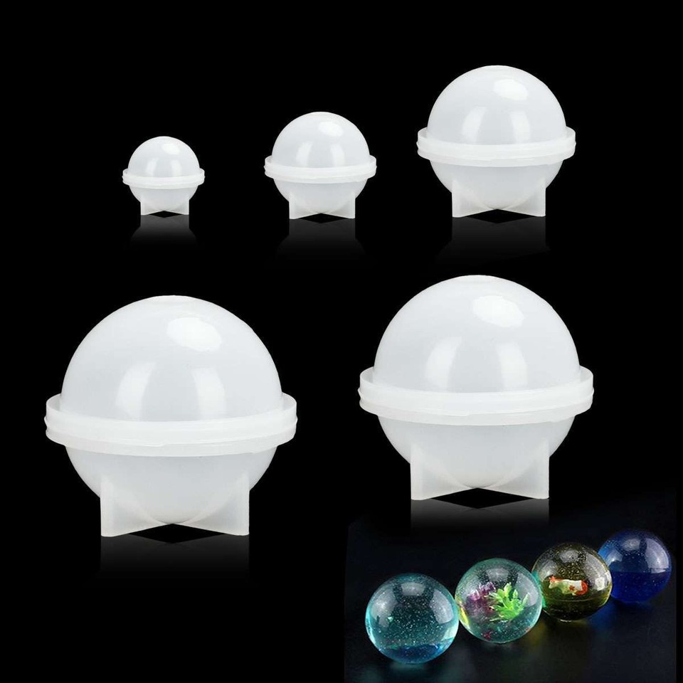 5Pcs Silicone Ball Mould Sphere Mold Balls Epoxy Resin Casting DIY ...