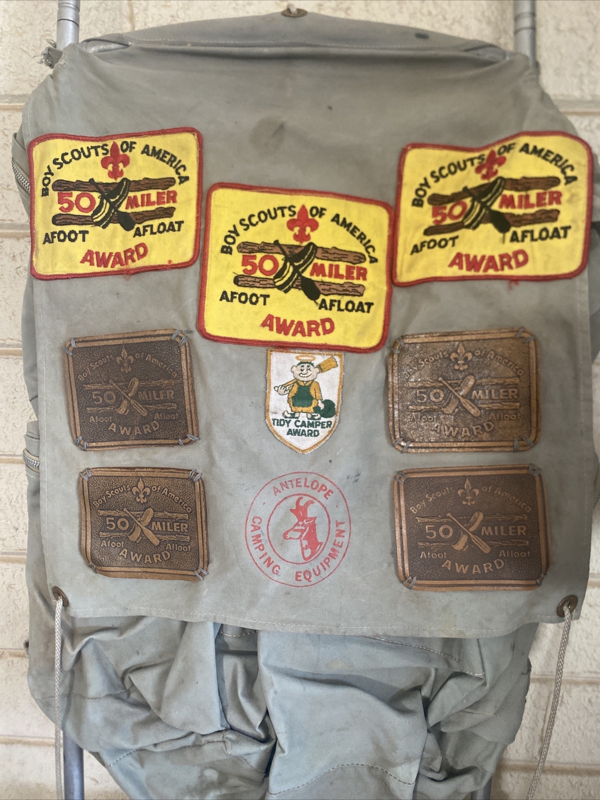 Vintage Boy Scouts of America Canvas Backpack w/frame Antelope Camping ...