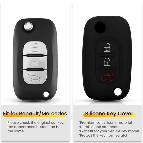 Case Key for Smart 453 Silicone Fortwo Forfour Cover White 3 Buttons ...