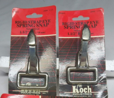 Lot x2 Koch Rigid Strap Eye Spring Snap Nickel-Plated 1-1/2" x 3-3/4 ...