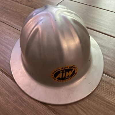 Vintage MSA McDonald T ALUMINUM full brim HARD HAT Helmet AIW Sticker ...