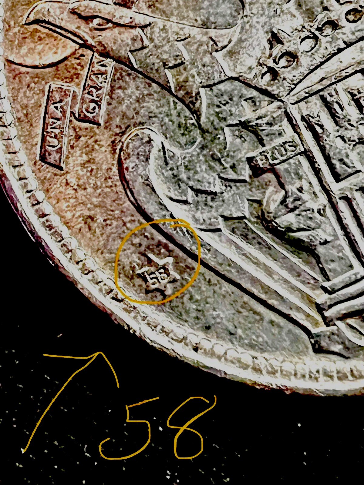 1957 (58 in star) 50 PTAS Spanish Coin with Edge Lettering...BEAUTIFUL ...