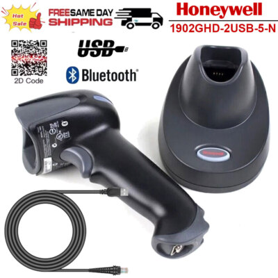 Honeywell Xenon 1902GHD-2USB-5-N Wireless Handheld 2D Barcode Scanner ...