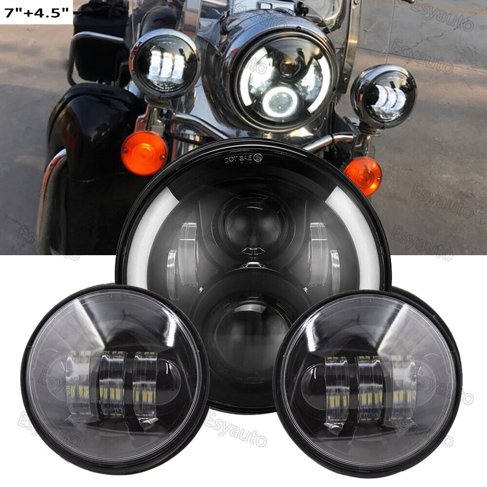 For Yamaha V-Star XVS 650 950 1100 Classic 7" LED Headlight +4.5 ...