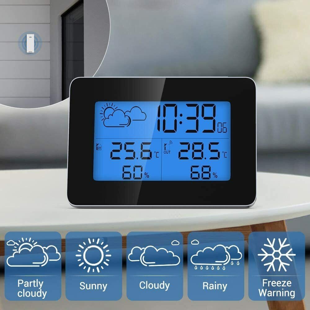 Digital Wireless Hygrometer Indoor Outdoor Thermometer Temperature ...