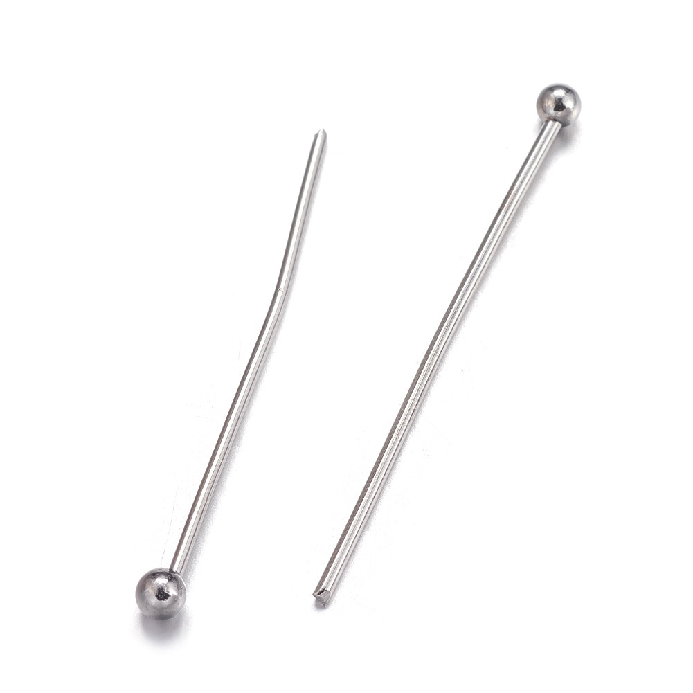 1000x 304 Stainless Steel Ball Head Pins Smooth 23 Gauge Drilled ...