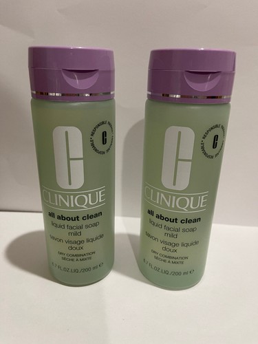 2X Clinique All About Clean Liquid Facial Soap Mild 6.7 oz Dry ...