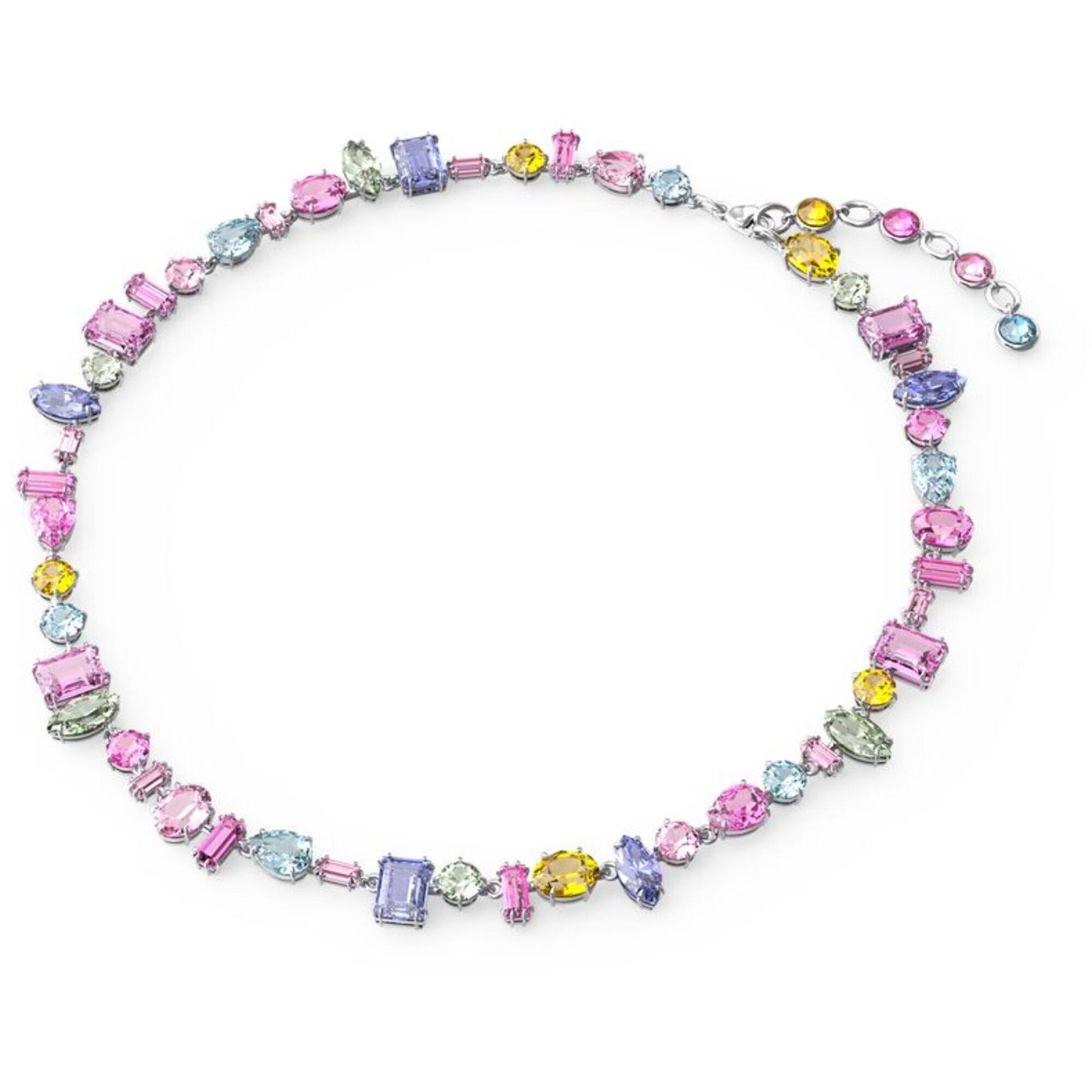 Swarovski Women's Necklace Gema All Around Rhodium Plated Multicolor ...