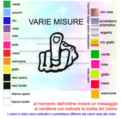 Sticker DITO MEDIO Adesivo vinile prespaziato Auto Moto Casco Murale ...