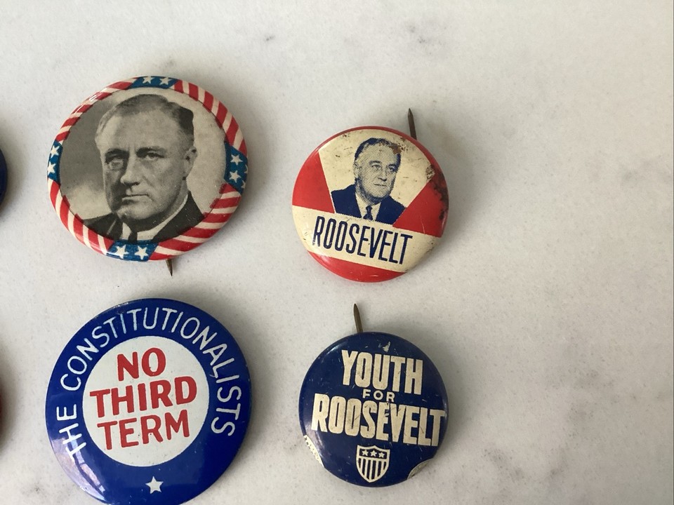 Lot Of 6 Vtg President Franklin D. Roosevelt FDR Democrat Campaign Pins ...
