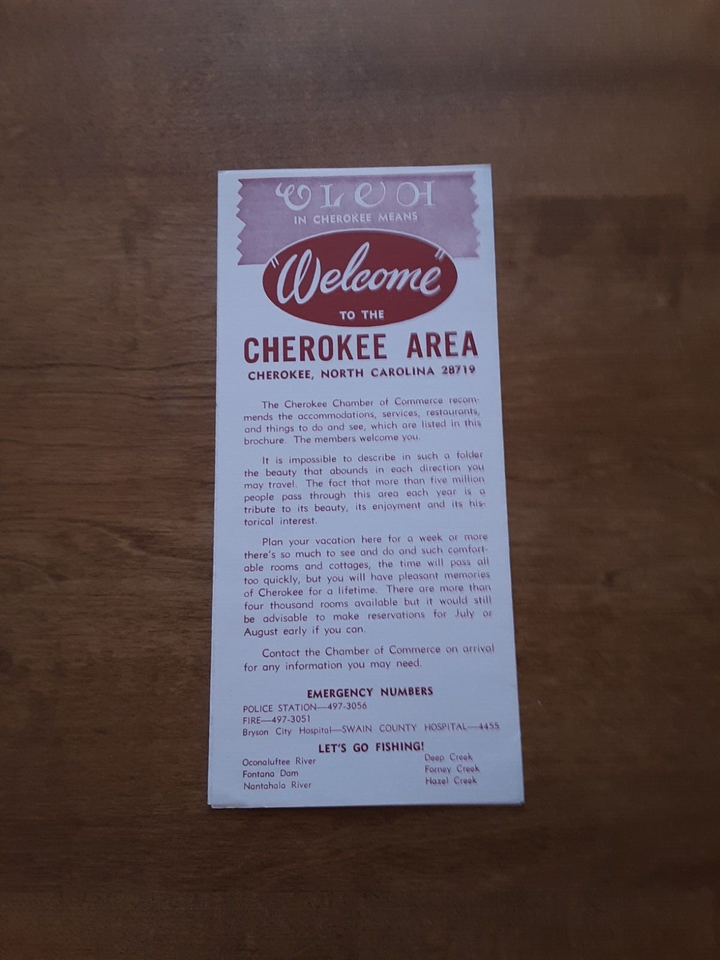 1960's Cherokee Area Cherokee North Carolina Guide & Brochure Great ...