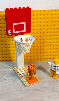 LEGO Basketball Hoop NBA Red Backboard Shot Guide Gold Trophy with ...