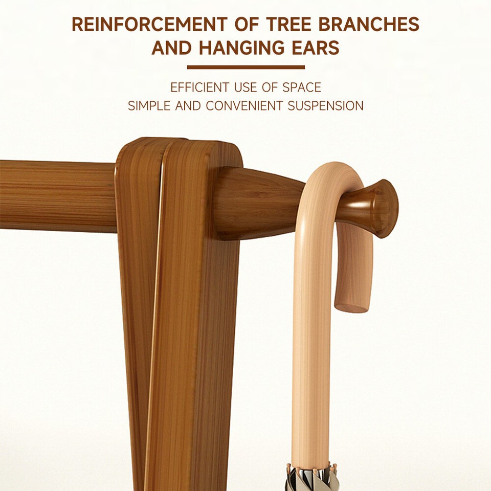 Wooden Clothes Hanging Rail Display Stand Garment Organiser Shelf Rack ...