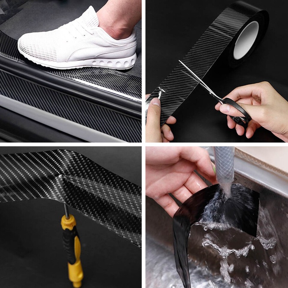 Carbon Fiber Car Stickers Door Scuff Anti Film Scratch 10cm*3m Tape ...
